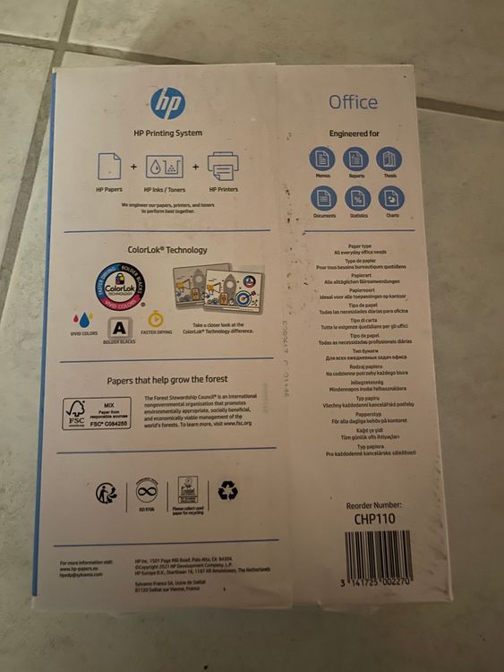 HP Office Papier | A4 | 80g | 2500 Blatt | Kaufen auf Ricardo