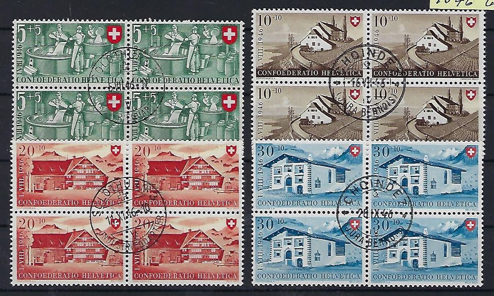 1946 Pro Patria Viererblocks 14993 (Gebraucht) in Lunden für CHF 13 – mit Lieferung auf Ricardo ...