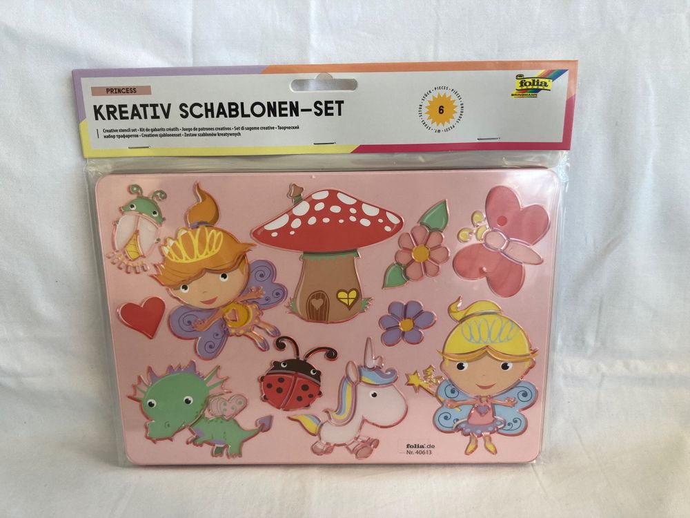 Folia Kreativ Schablonen Set, "Princess", 6 Stück (Neu und ...