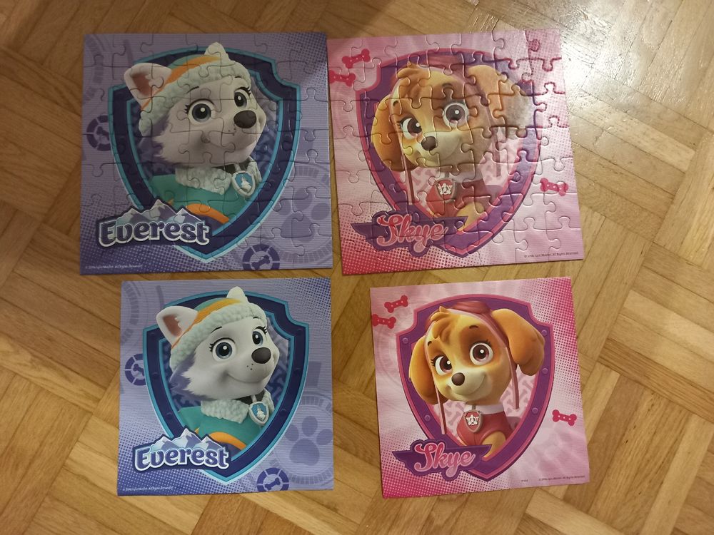 4 Paw Patrol Puzzles, Skye & Everest, komplett | Kaufen auf Ricardo