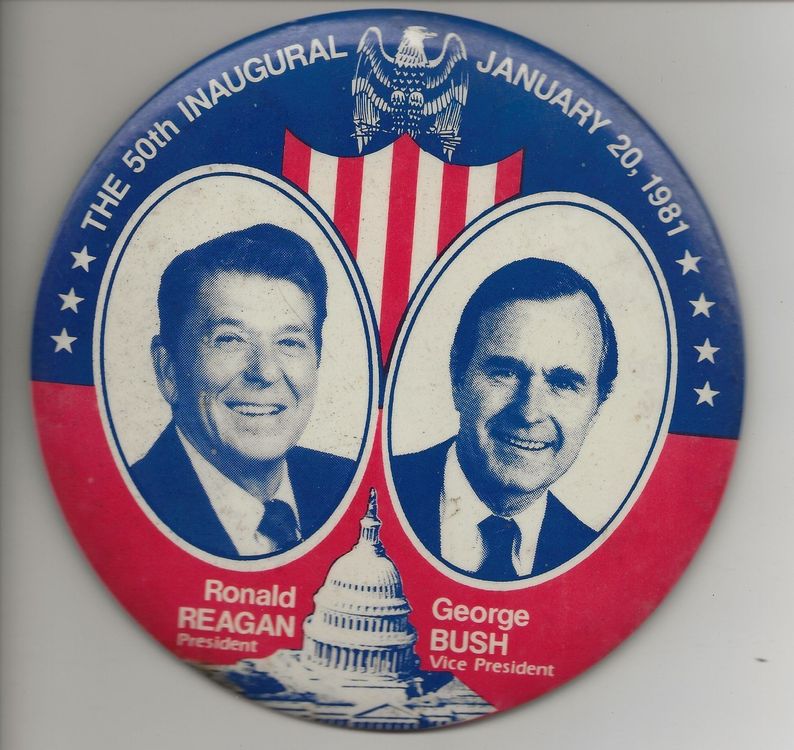 DEUX PINS USA RONALD REAGAN GEORGE BUSH ELECTIONS 1981 (D'occasion) à ...