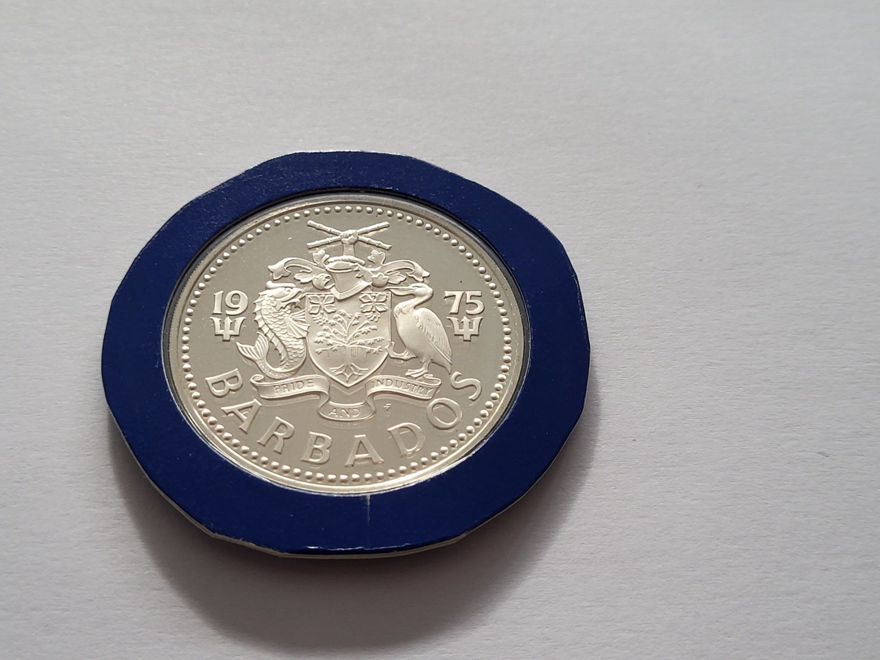 5 Dollar 1975 PP Barbados Silber 800‰ 31.1g (Neu (gemäss Beschreibung ...