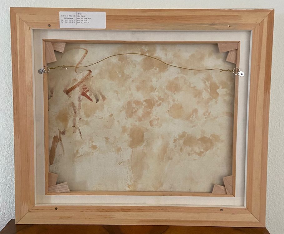 Huile sur toile Claire Weber " Roses sur table verte" | Kaufen auf Ricardo