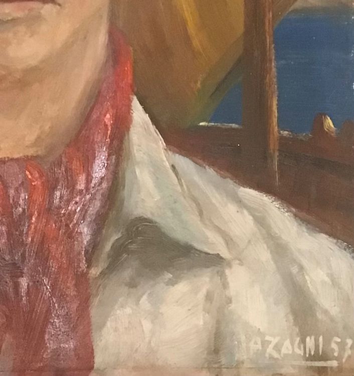 A. ZAGNI (XX) Junge mit Zigarette Gemälde | Kaufen auf Ricardo