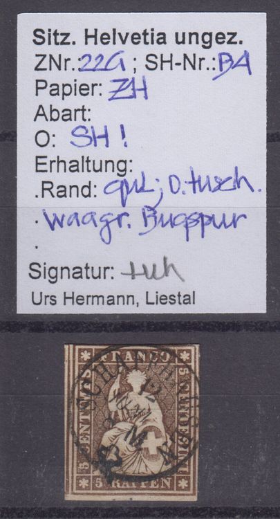 Strubel 22G - Kurzattest Urs Hermann - Vollstempel (Gebraucht) in ...