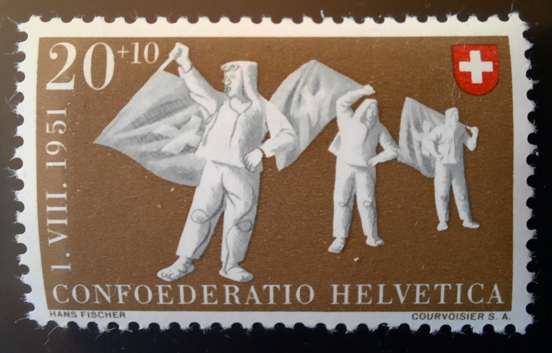1-18-2 Timbres Helvetia neufs. Pro Patria, série 1951 (D'occasion) à ...