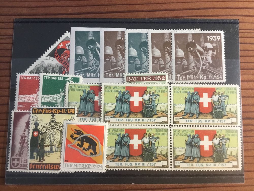Militär Soldatenmarken 2. Weltkrieg Lot MH* Gummi mit Falz (Gebraucht) in Roggwil TG für CHF 4 ...