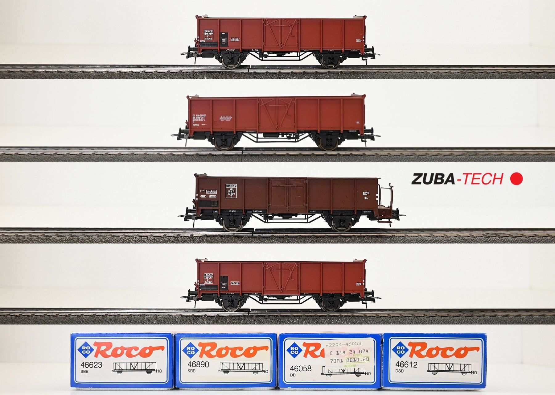 Roco 4x Hochbordwagen der SBB/DB/DSB, H0 GS mit OVP (Gebraucht) in St. Gallen für CHF 31 – mit ...