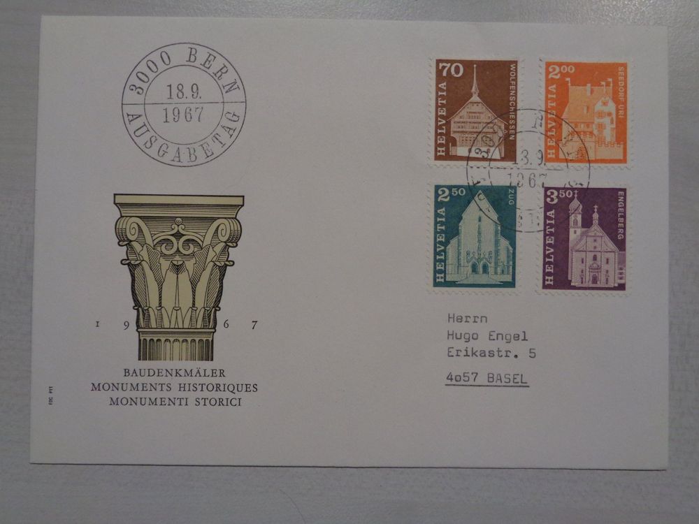 1967 FDC Baudenkmäler (Gebraucht) in Birsfelden für CHF 1 – mit Lieferung auf Ricardo kaufen