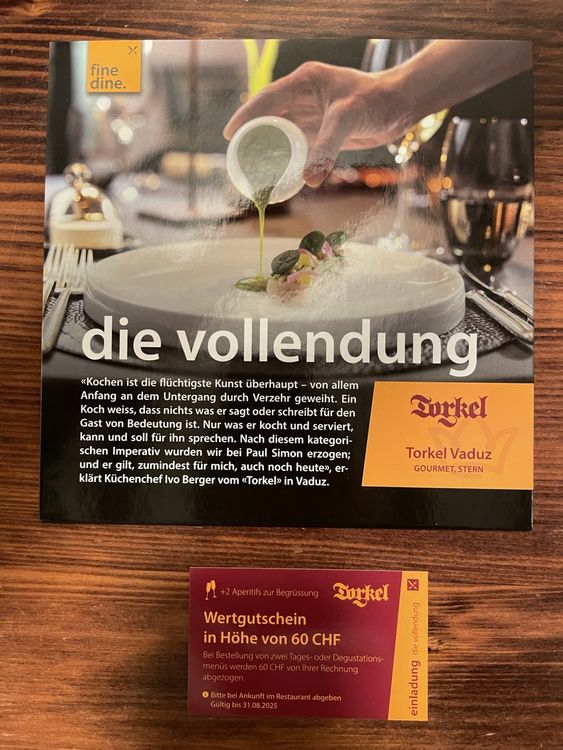 Gutschein Restaurant Torkel Vaduz (Neu (gemäss Beschreibung)) in ...