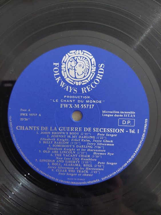 Coll. le Chant du Monde / Chants de la Guerre de Secession 1 (Gebraucht ...