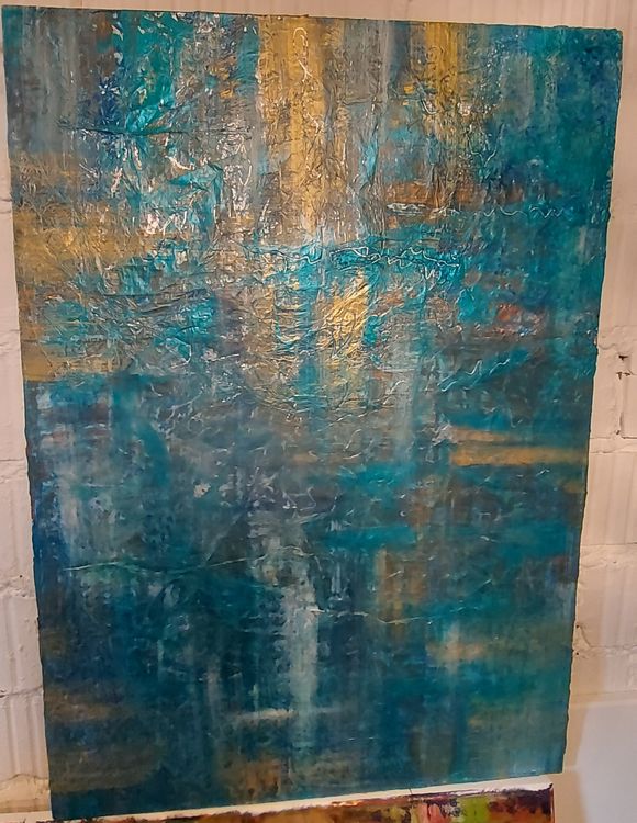 Gemälde Abstrakt Goldig von mir selbstgemalt 50×70 | Kaufen auf Ricardo