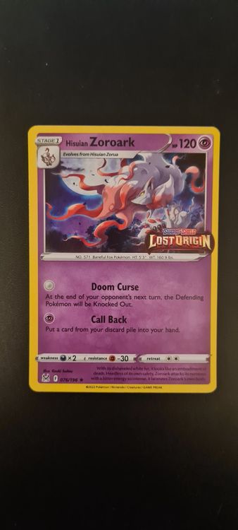 Zoroark de Hisui - Origine Perdue - 076/196 | Kaufen auf Ricardo