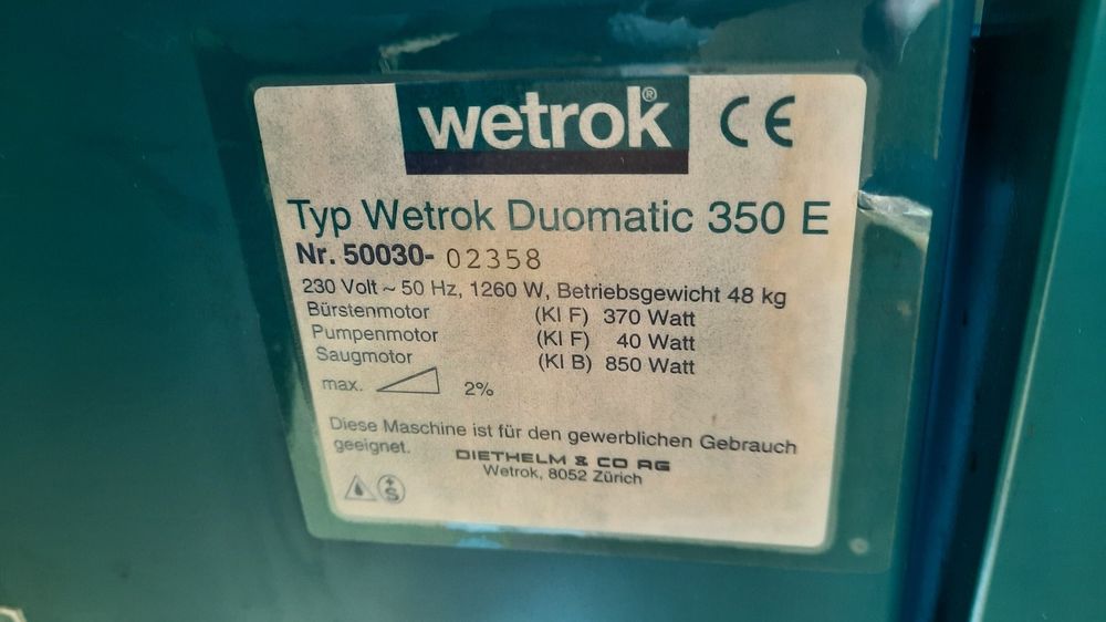 Putzmaschine Wetrok Duomatic 350 E (Gebraucht) in Oensingen für CHF 230 ...