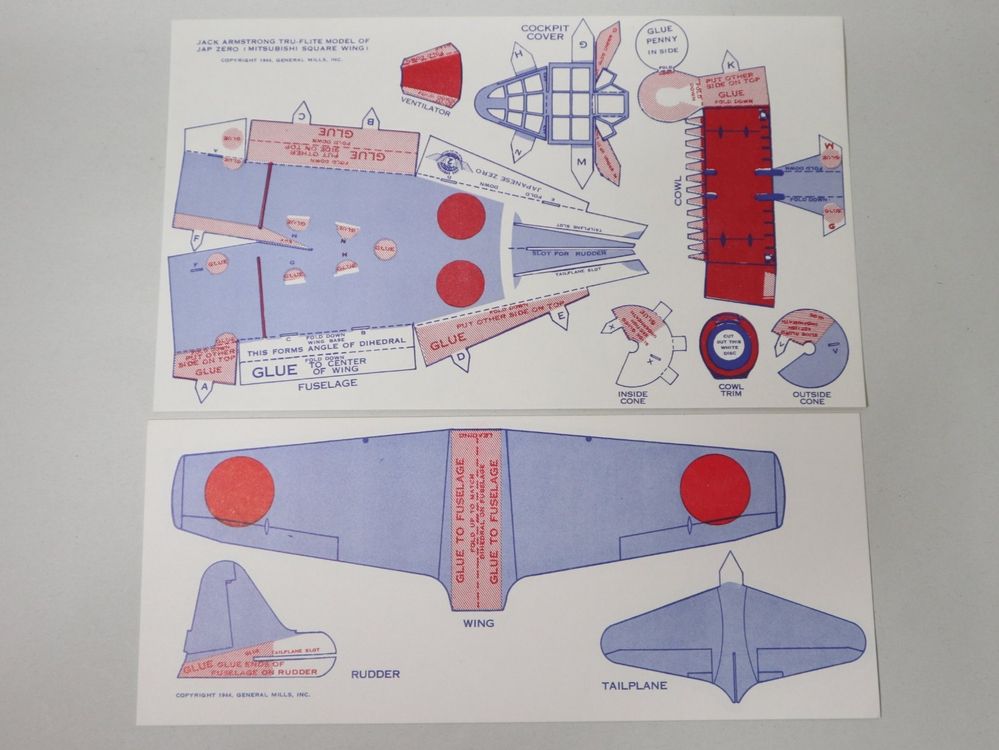Bastelbogen Flugzeug Japan Zero (Mitsubishi Square Wing) (Neu (gemäss ...