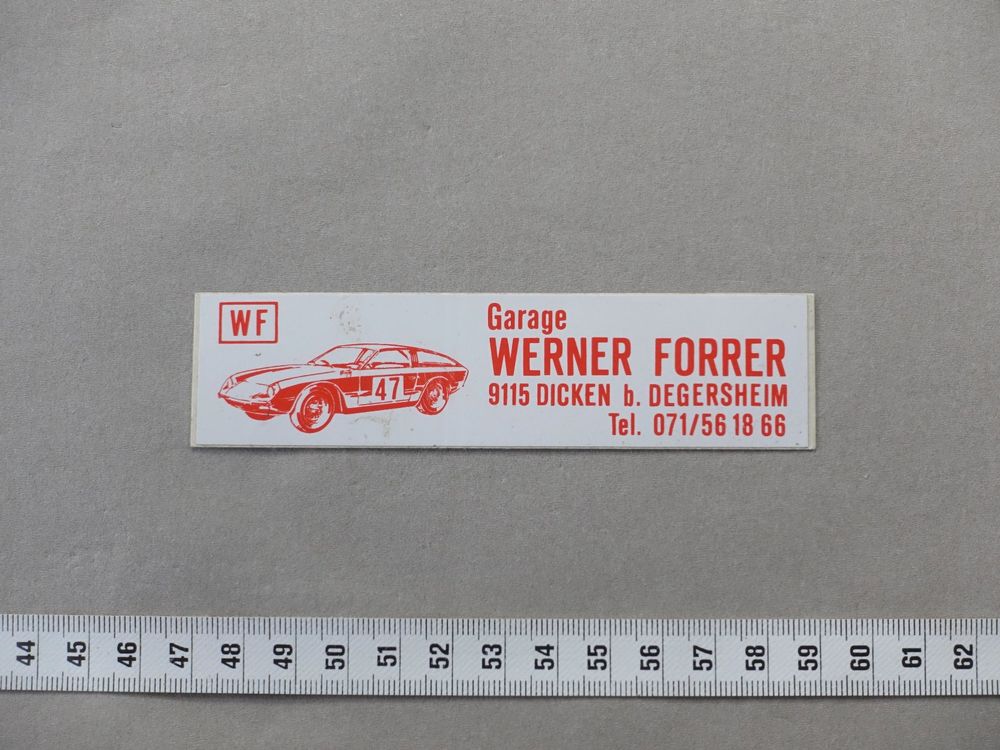 Dicken b. Degersheim, Garage Werner Forrer, alter Sticker (Gebraucht ...