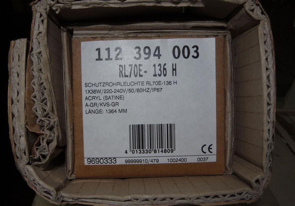 Waldmann Rohrleuchte RL70E-136 H IP 67 (Neu und originalverpackt) in Männedorf für CHF 99 – nur ...