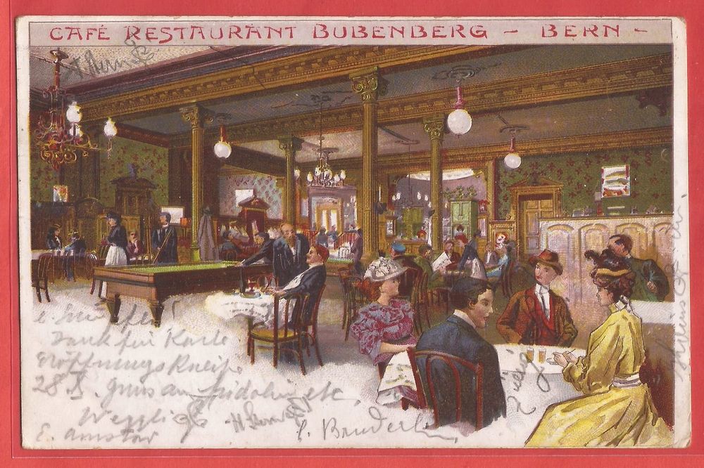 Bern - Café Restaurant Bubenberg - Litho 1905 (Gebraucht) in Fislisbach ...