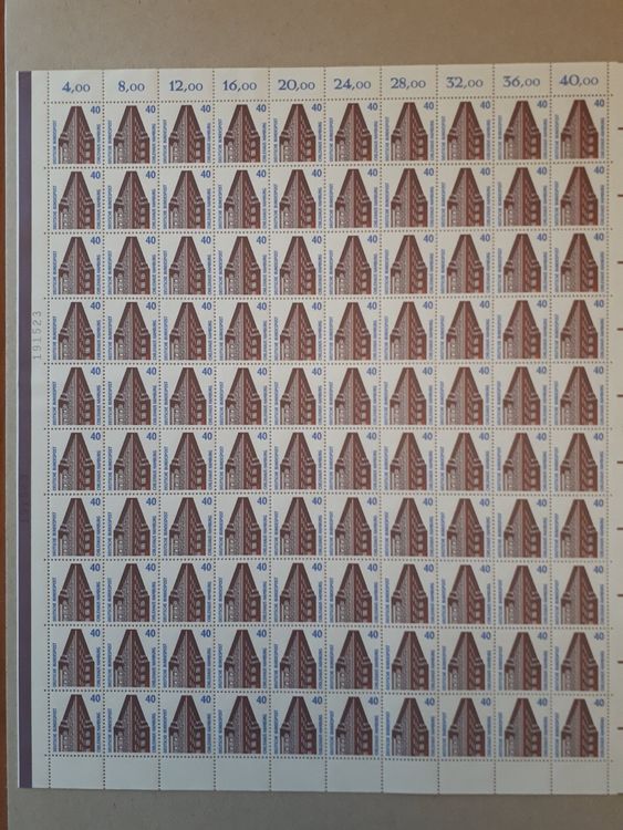 BRD 40Pf, Michel 1379 Bogen komplett (Gebraucht) in Granges-Paccot für CHF 5 – mit Lieferung auf ...