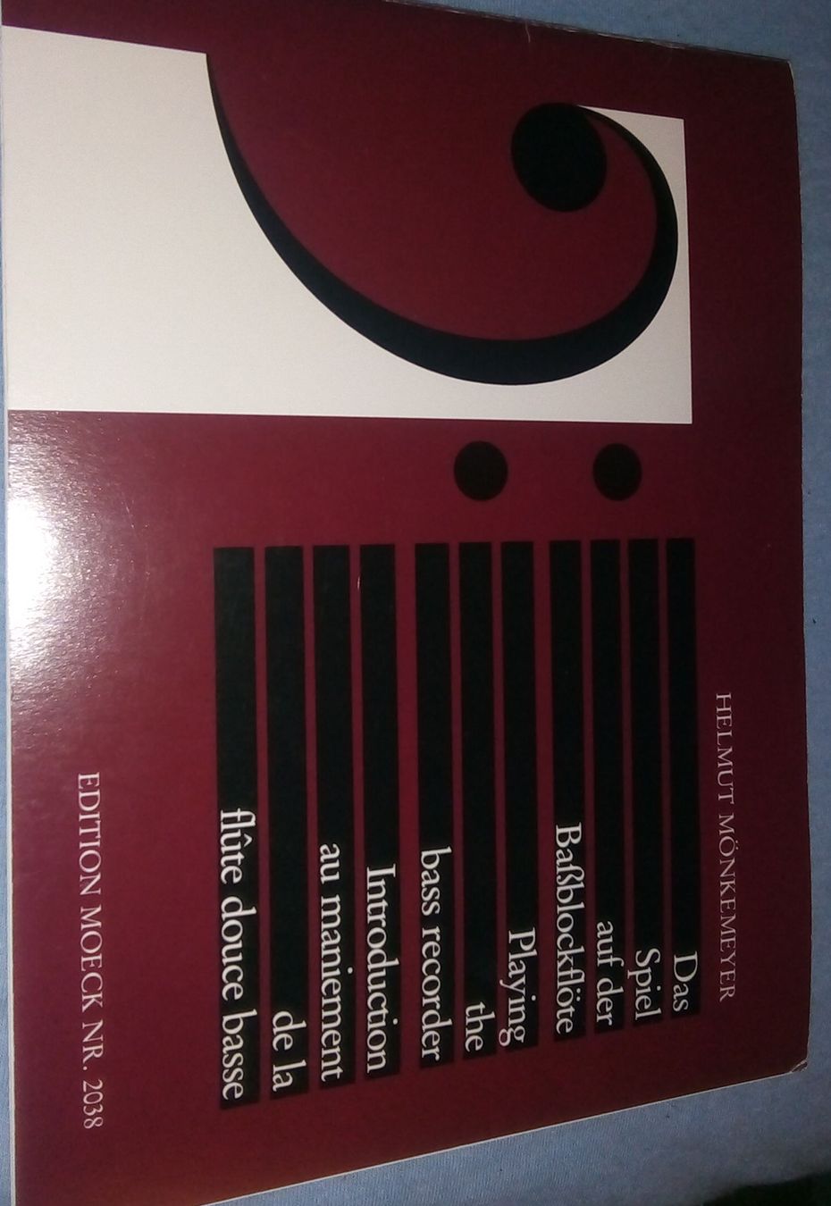 Das Spiel auf der Bassblockflöte (Helmut Mönkemeyer) EM.2038 (Gebraucht ...