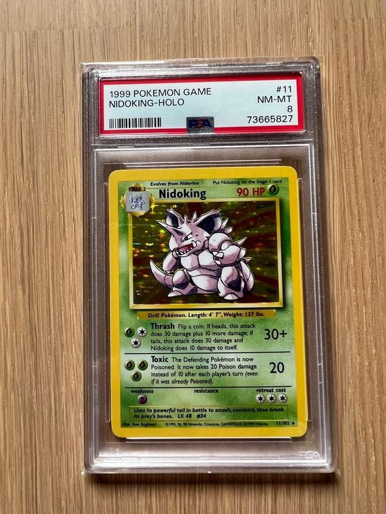 1x POKEMON NIDOKING HOLO 1999 BASE SET CARD PSA 8 RARE ENG (Gebraucht ...