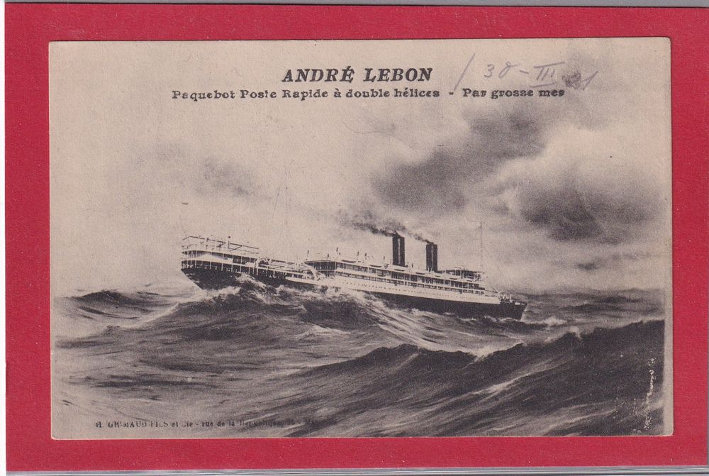 Paquebot Poste Rapide / André Lebon - 1921 (D'occasion) à Orvin pour ...
