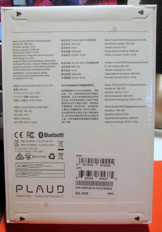 PLAUD NOTE Enregistreur Vocal AI ChatGPT Neuf sous blister (Neuf avec ...