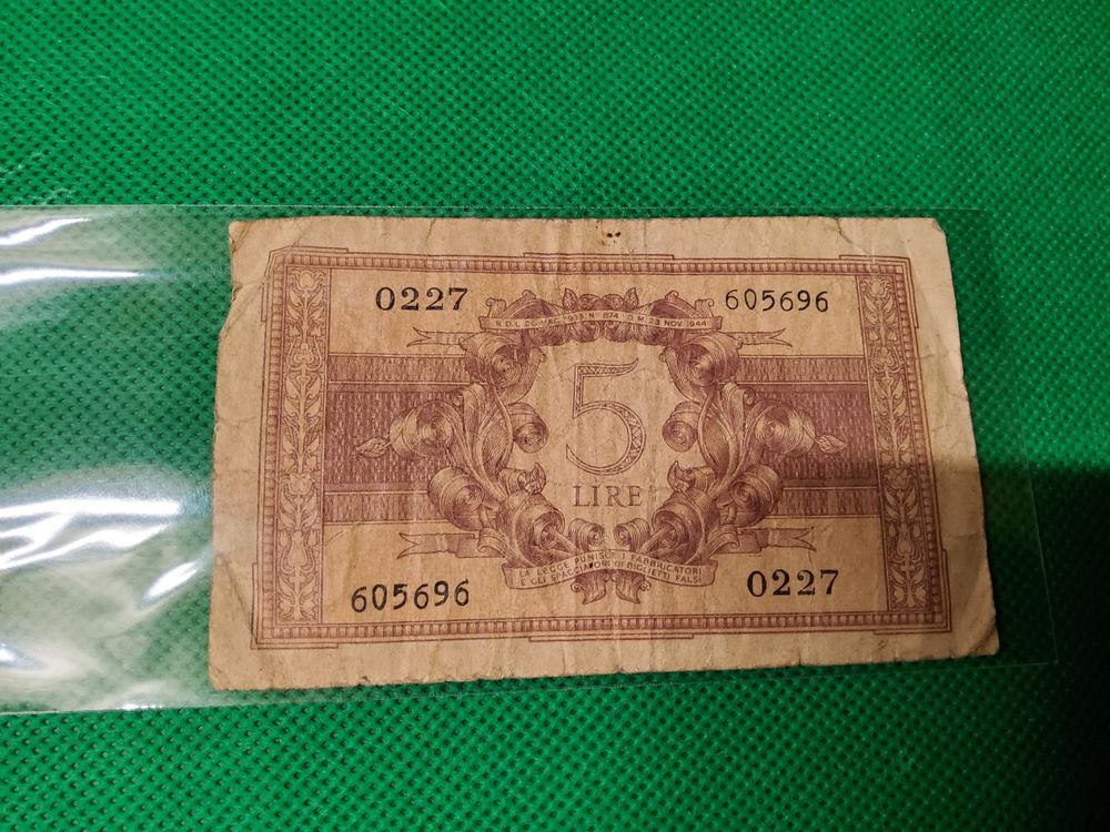 Banknote Italien 1944 (Gebraucht) in Herisau für CHF 1 – mit Lieferung ...
