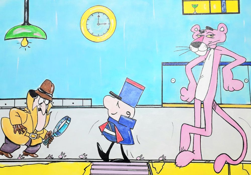 Gemälde Pop Art Pink Panther Künstler: Manuela Reitz (Neu (gemäss ...