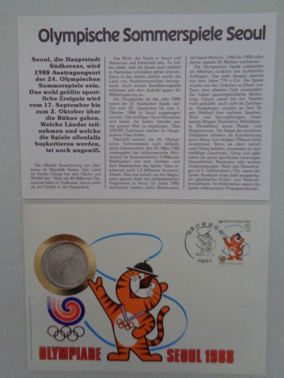 Münzbrief - Olymp-Spiele Seoul 1988 | Kaufen auf Ricardo