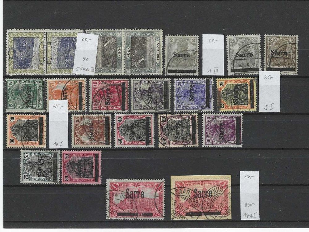 DT.ABSTIMMUNGS GEBIETE SAARGEBIET 1920/21 **/GEST. (Gebraucht) in ...