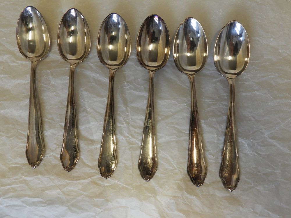 6 x Vintage Wellner Patent 90 - versilberte Löffel (Gebraucht) in ...