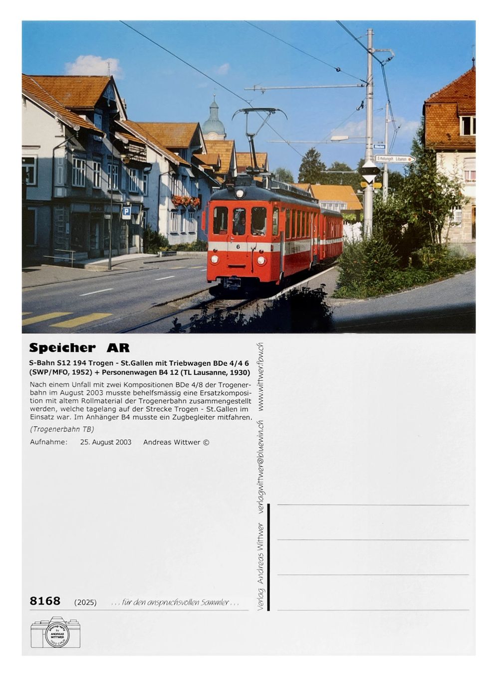 Speicher Trogen Trogenerbahn Appenzeller Bahn BDe 4/4 6 + B4 (Neu ...