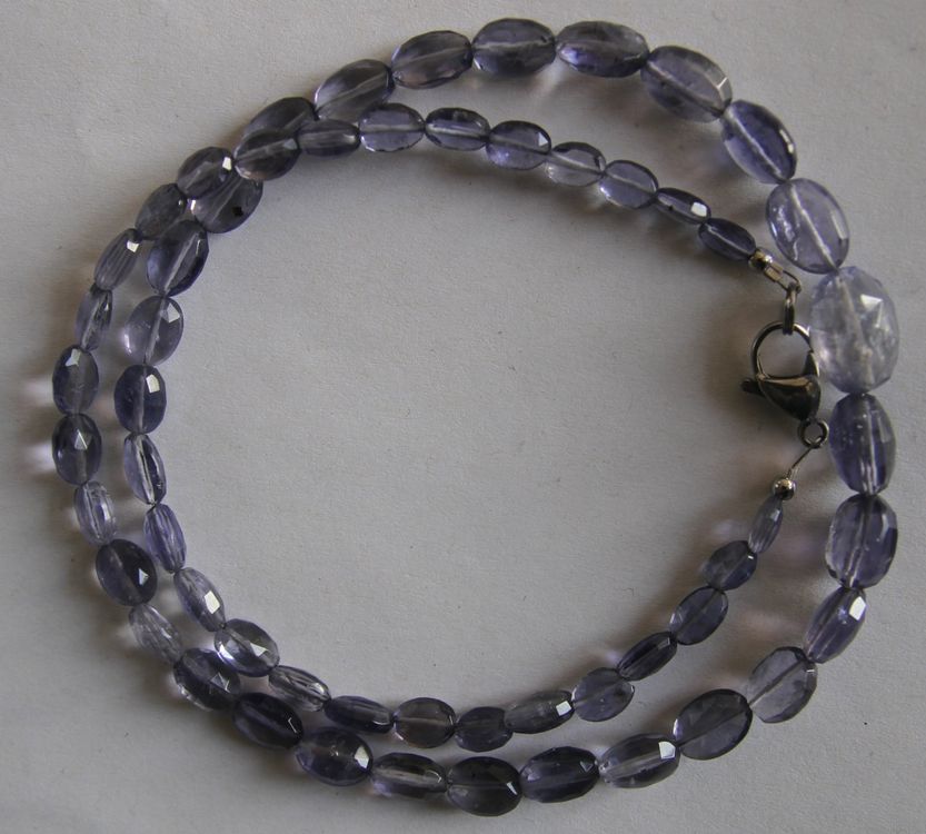 NEU: Iolith Kette Collier Wassersaphir mit Edelstahl (Neu (gemäss ...