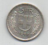 5 Fr. Abart 1967 3 Sterne vor dem Gesicht. ungebraucht (Neu (gemäss Beschreibung)) in LIESTAL ...