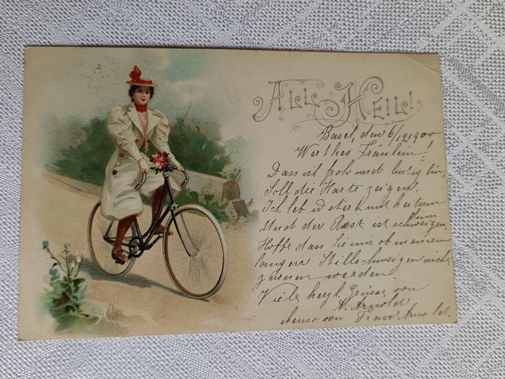 Alte Litho Postkarte / Dame auf Fahrrad - gelaufen 1900 | Kaufen auf ... Alte Litho Postkarte / Dame auf Fahrrad - gelaufen 1900 | Kaufen auf ...