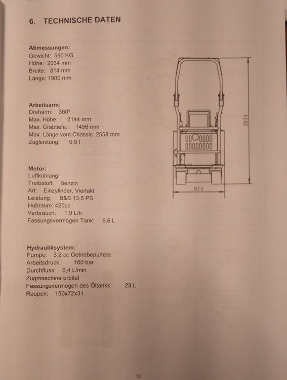 Minibagger Jansen MB-1500 (Gebraucht) in für CHF 6500 – nur Abholung ...