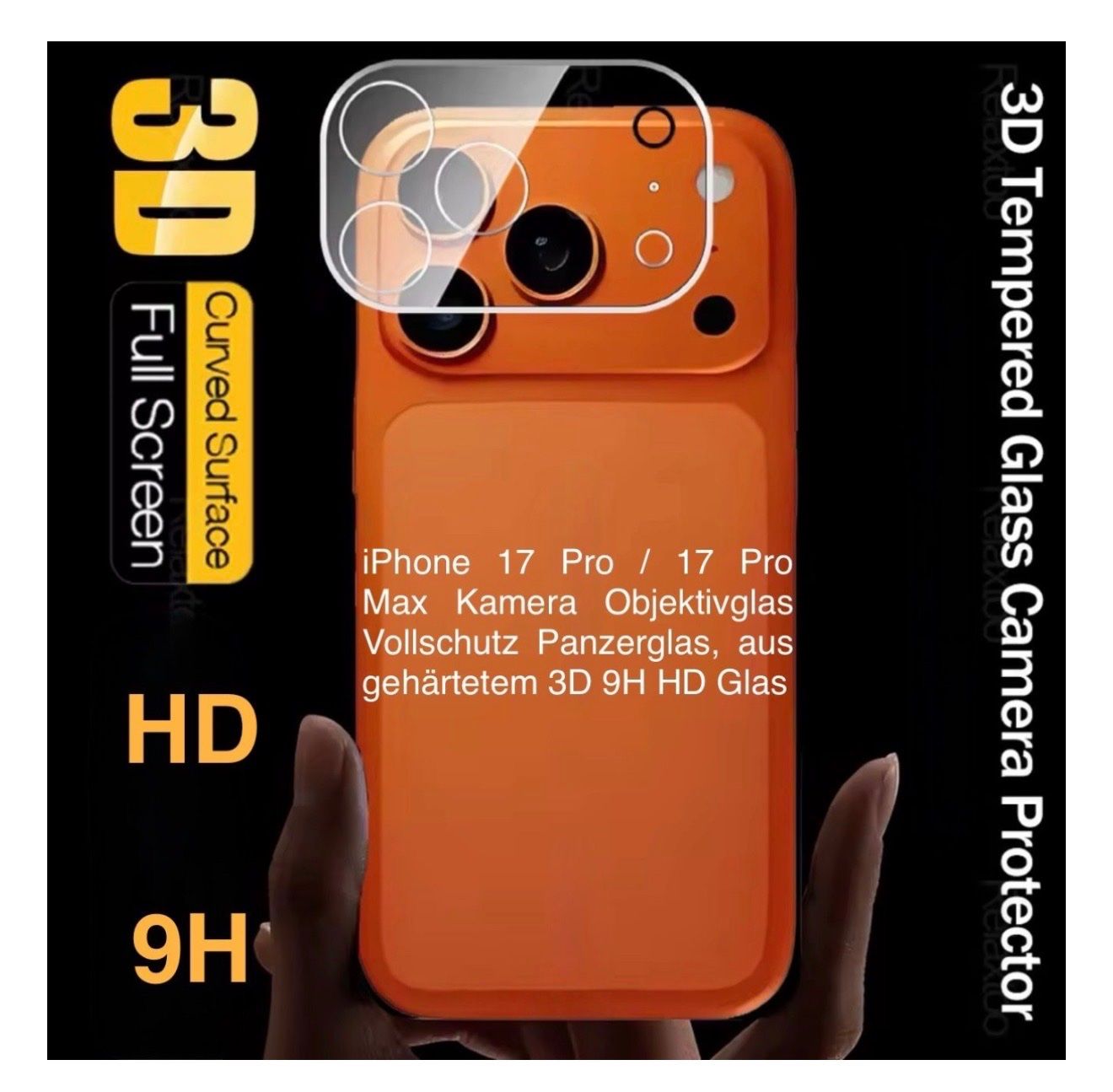 iPhone 17 Pro Protections caméra en verre trempé 3D 9H HD (Neu (gemäss ...