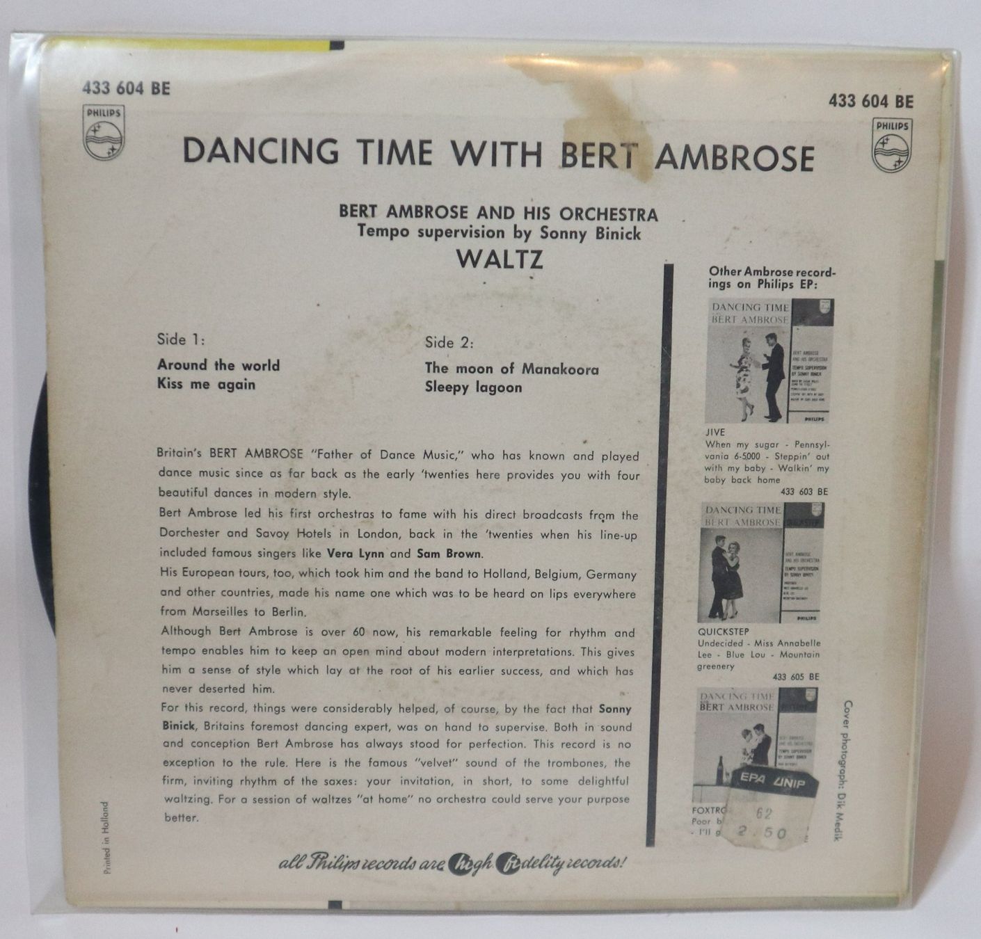 Vinyl Single EP Bert Ambrose, Tempo Supervision f. Jukebox (Gebraucht ...