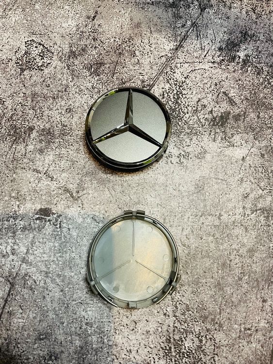 Mercedes 75mm Grau Nabendeckel Radkappen Felgendeckel Neu (Neu und ...