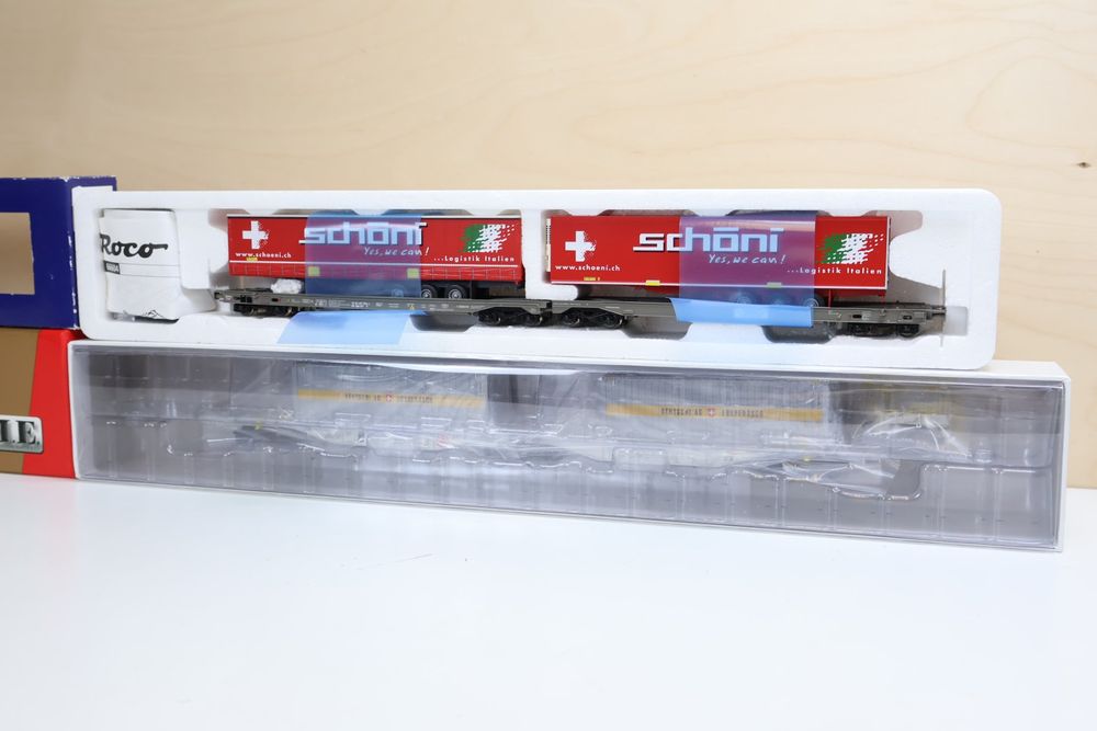 ROCO/ACME 2 x SBB Doppel-Taschenwagen HUPAC 66604 / 90019 (Gebraucht ...