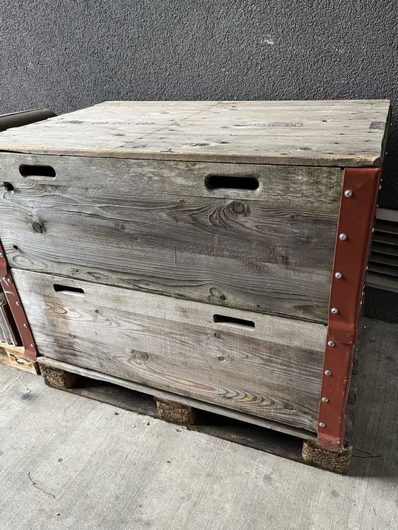 Rustikale Holzkiste mit Deckel Vintage Aufbewahrung Shabby c (Gebraucht ...