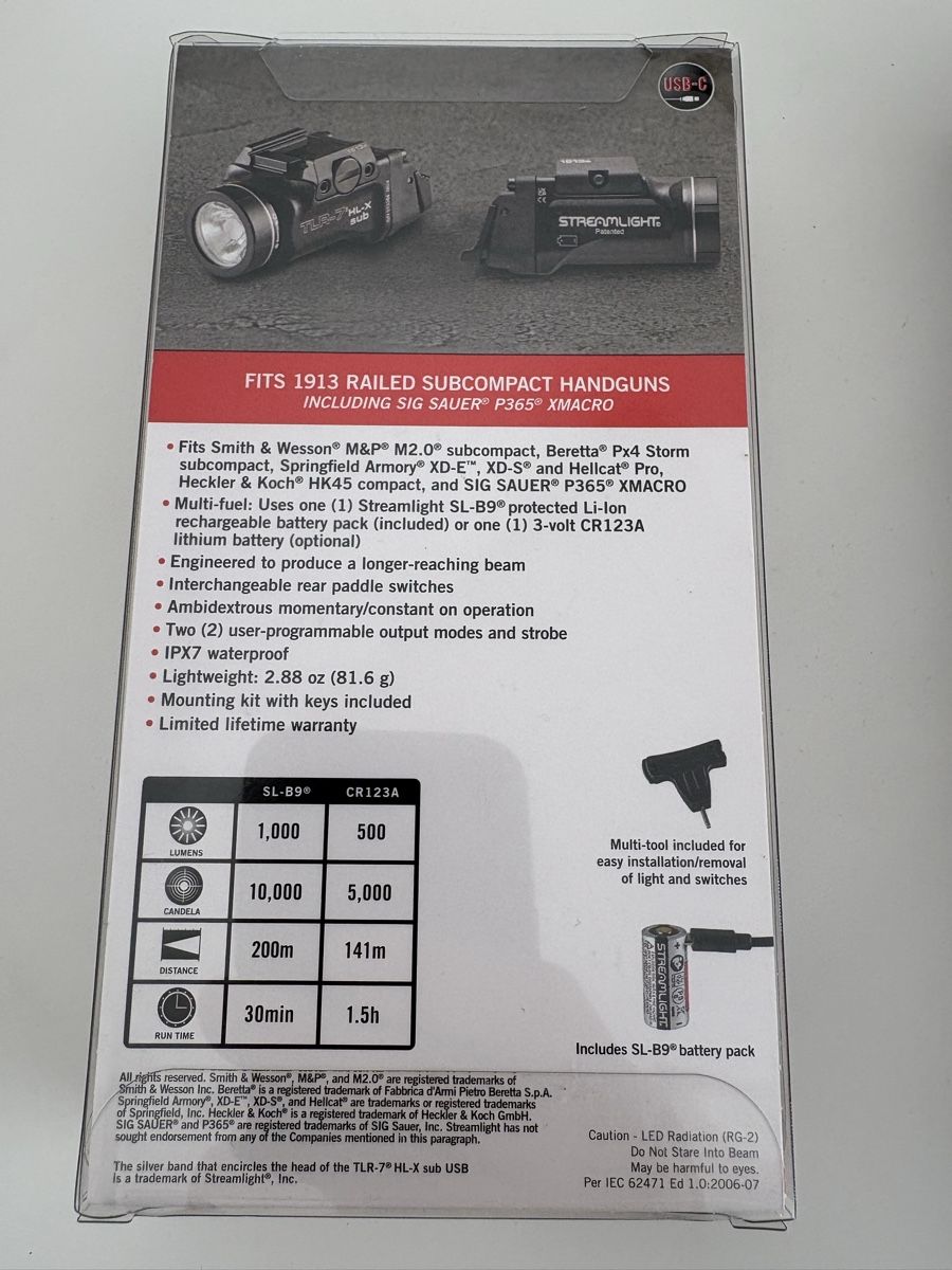 Neu OVP Streamlight TLR-7 HL-X Sub Armee Tactical Glock Stgw (Neuf avec ...