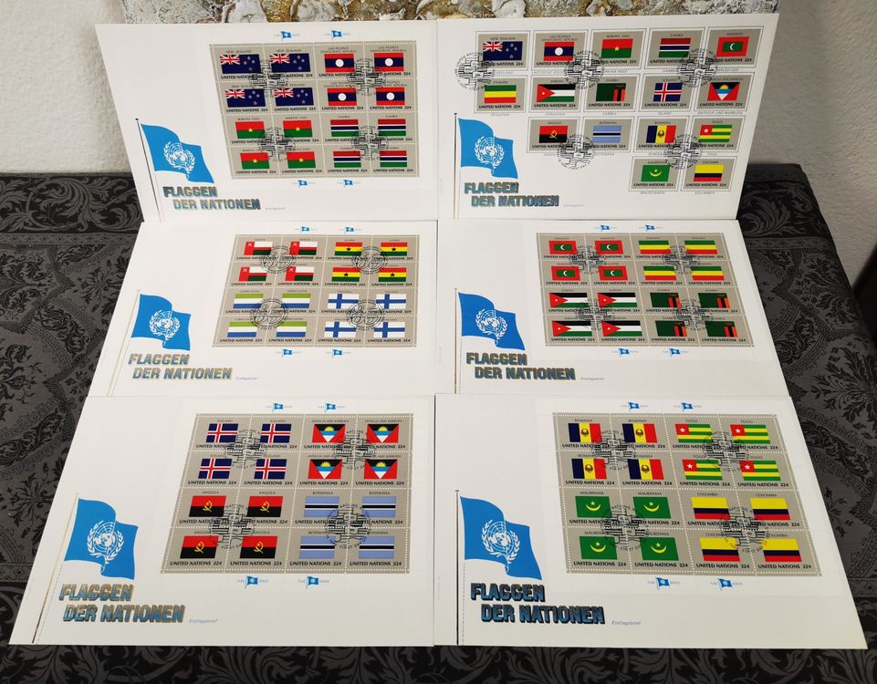 6x Gross FDC / Ersttagsbrief Flaggen der Nation 1986 | Kaufen auf Ricardo