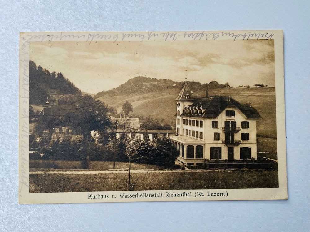 RICHENTHAL Kurhaus 1924 Wasserheilanstalt Luzern alte Karte (Gebraucht ...
