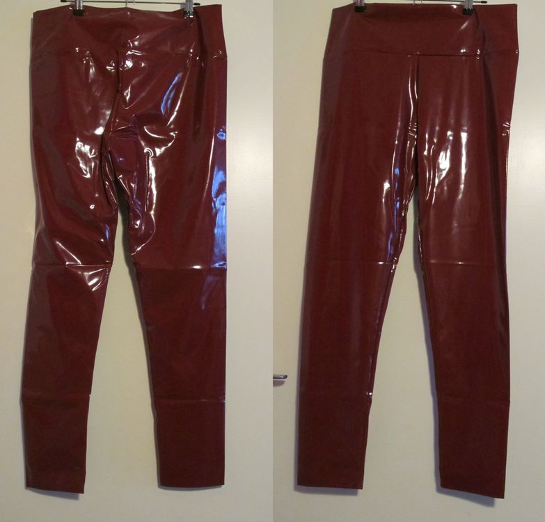 NEU Weinrote Lackhose Leggings mit Hohem Bund in Gr. XL (Neu und ...