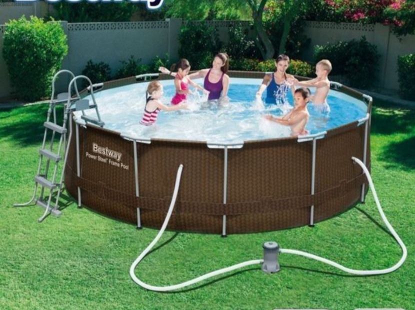 Rattan Frame Pool Bestway 330*100cm inkl. Zubehör ab 1.- (Gebraucht) in ...