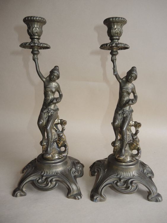 Paar Jugendstil Kerzenständer Figuren Kerzenhalter (Gebraucht) in Rorschach für CHF 250 – mit ...
