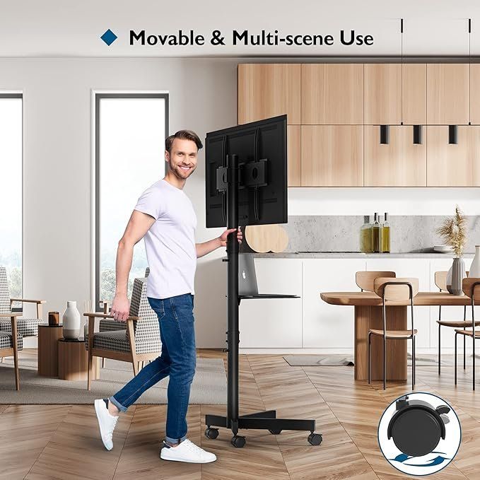 TV Ständer mit Rollen 23-60 Zoll Fernseher mit Laptopablage (Neu und ...