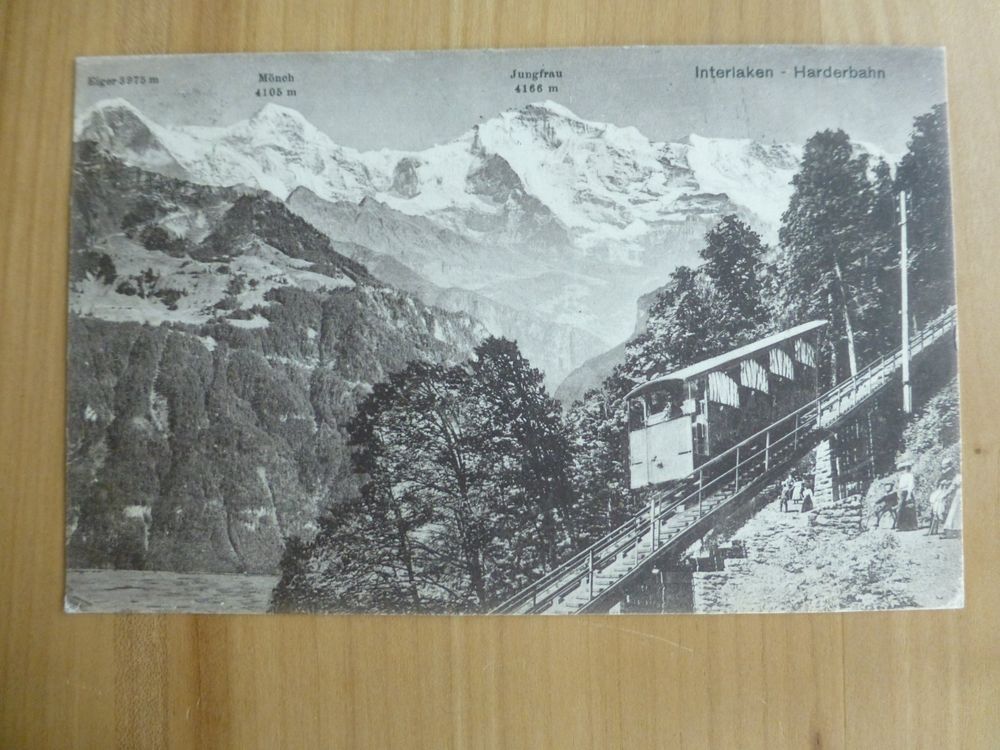 Interlaken, Harderbahn, Ansichtskarte 1921 nach Holland (Gebraucht) in ...